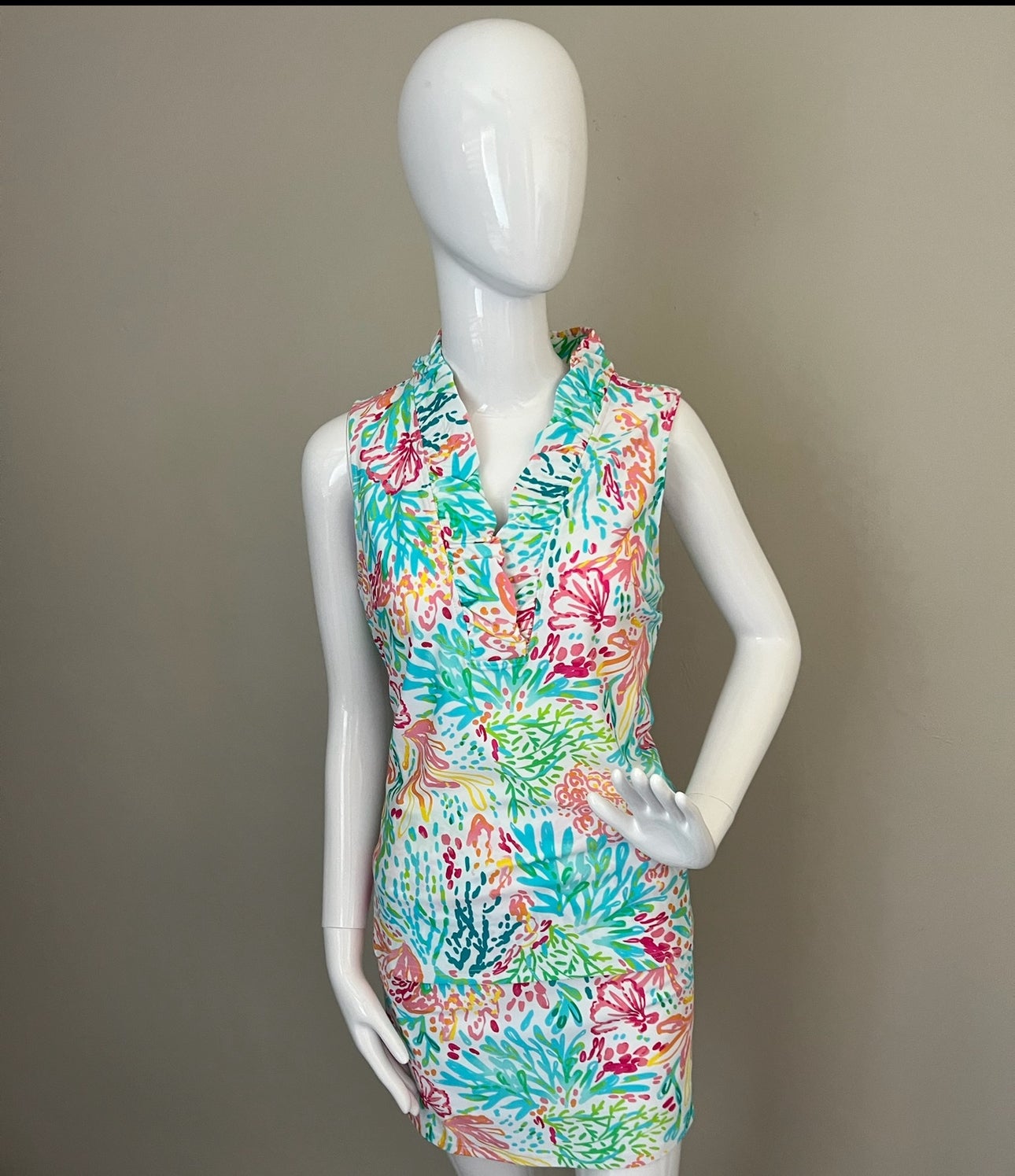 Key west reef ruffle neck top | Christina Marie's